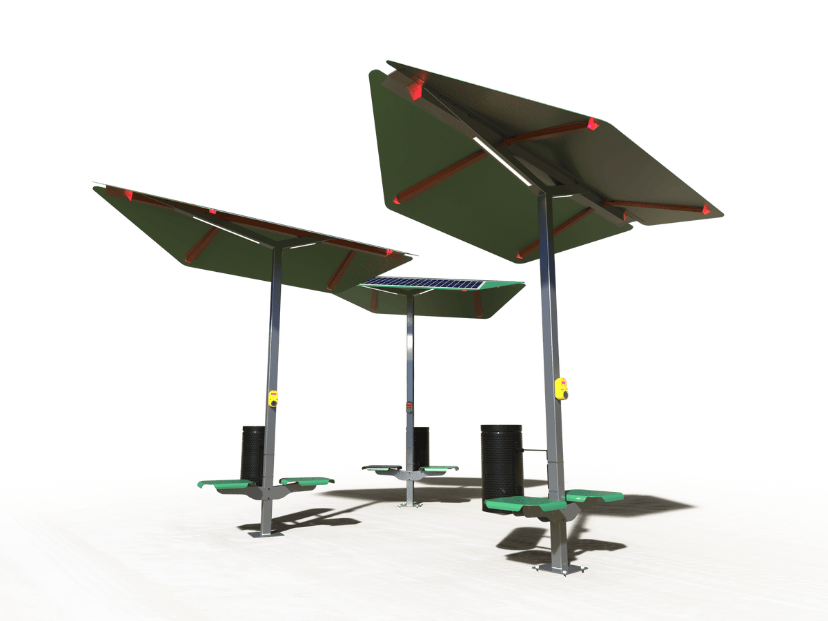 Solar Shaded Seat for Transportation Stops | SELS Solar